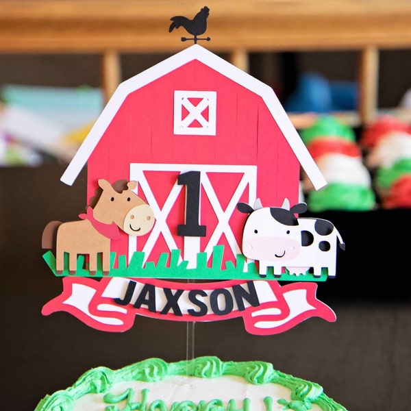 Farm Cake Topper, Farm One Cake Topper, Farm One Cake Topper, Farm ...