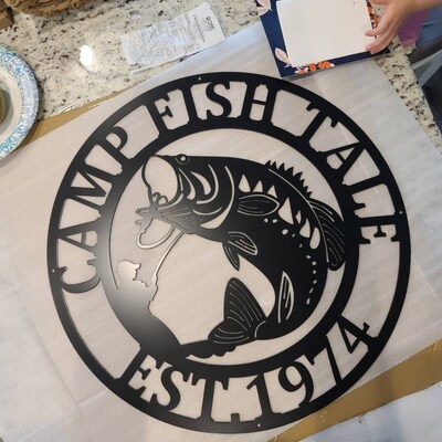 Metal Bass Wall Art Metal Wall Decor Bass Fishing Gift for Men Metal ...