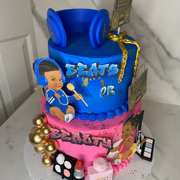 Hip Hop DJ Headset Royal Blue Gold Chain Hot Pink Beats Baby Boy Girl ...