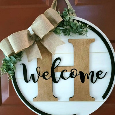 Custom Welcome Door Sign Front Door Decor Family Name Sign - Etsy