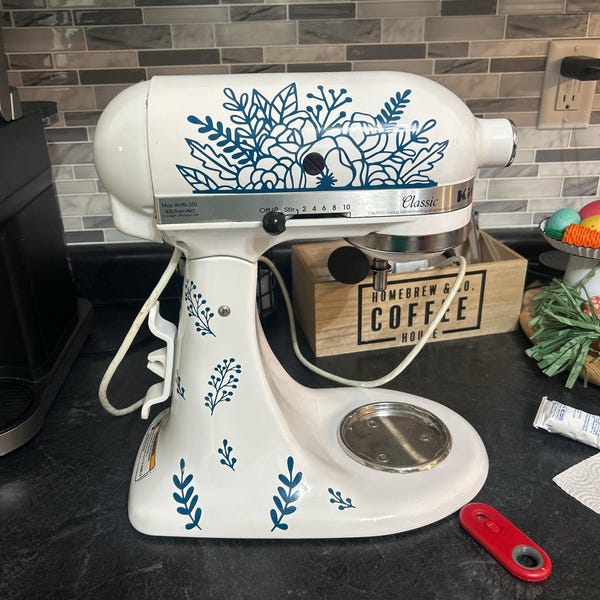 Floral Inspired Design Kitchenaid Mixer Decal Sticker| Kitchen Mixer ...