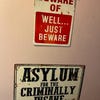 Vintage Asylum for the Criminally Insane Metal Sign, Asylum Sign ...