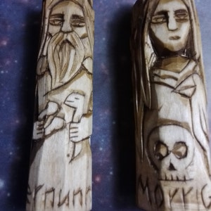 Hand Carved Wooden Slavic Pantheon. Svarog Rod Veles Perun | Etsy