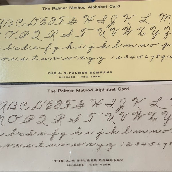 Reproduced Palmer Method of Business / Cursive Writing Alphabet ...