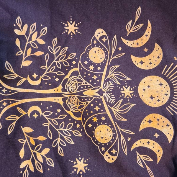 Moon Phases Moth Hoodie, Celestial Moth Hoodie, Moth Clothing, Moon ...