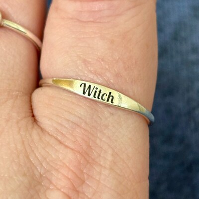 Custom Skinny Name Ring Personalized Stackable Rings in Sterling Silver ...