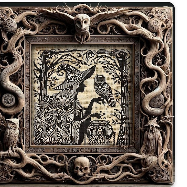 Pan's Pale Monster Cross Stitch Pattern Horror Gift for Goth X-stitch ...