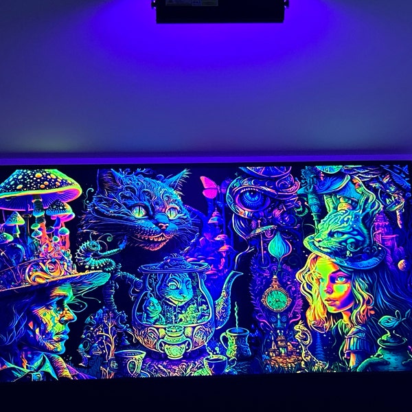 Psychedelic UV Reactive Tapestry With Vivid Sunset/sunrise in the ...