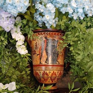 Greek Pottery Pot Vase 26cm Zeus with Leda and Triton | Etsy