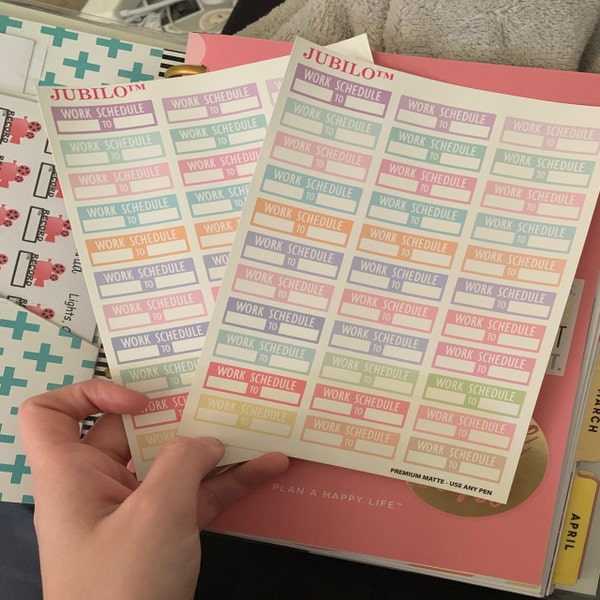 WORK SCHEDULE Stickers - Pastels. Planner Stickers. Calendar Stickers ...