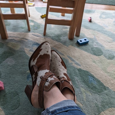 Western Cowhide Heels - Etsy