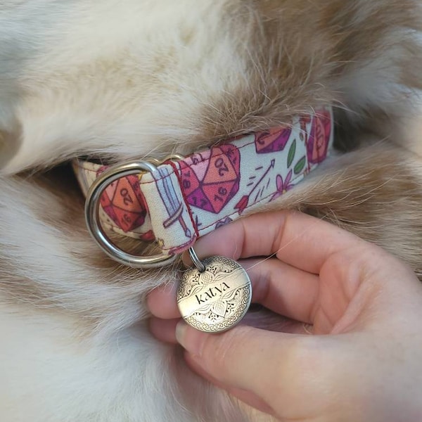 Personalized Pet Tag Elven Scrollwork With Celtic Border Custom Dog Cat ...