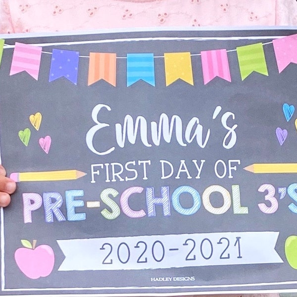 Back to School Printable, Back to School Chalk Board, First Day of ...