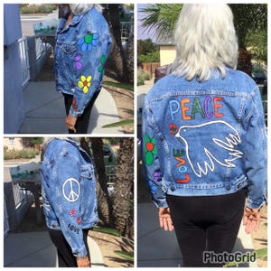Hand Painted Adult Peace Jacket - Etsy