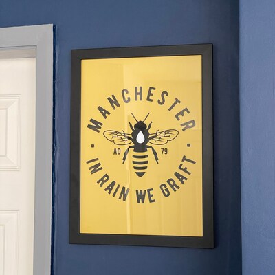 Manchester Bee Portrait Wall Art Print - Etsy
