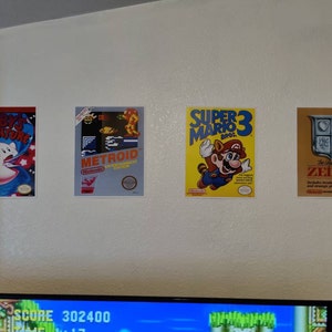 Nintendo NES Retro Video Game Box Art Reproduction Four 8.5x11 Poster ...
