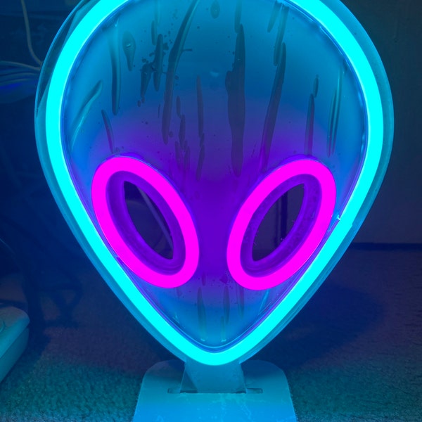 9.8" LED Mini Lamp Alien Neon Light Sign ,custom Neon Sign for Bedroom ...
