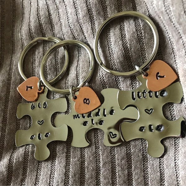 3 Sisters Keychain, Big Sis Mid Sis Lil Sis Keychain, Big Sister ...