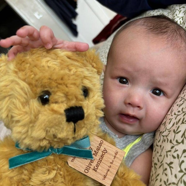 Personalised New Baby Teddy Bear | New Baby Gift | New Born Teddy ...
