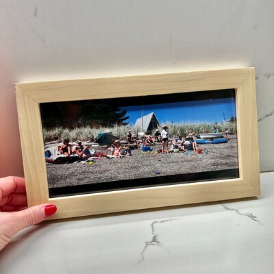 Panoramic Picture Frame in 1x1 Flat Style and Solid Natural Wood Tone ...