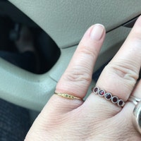 Seven-stone Graduated Champagne Diamond Ring 14K/ 18K Rose - Etsy UK