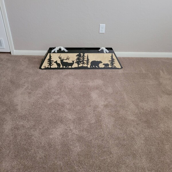 Laser Cut Steel Mule Deer Scene and Bugling Elk Scene Industrial Table ...