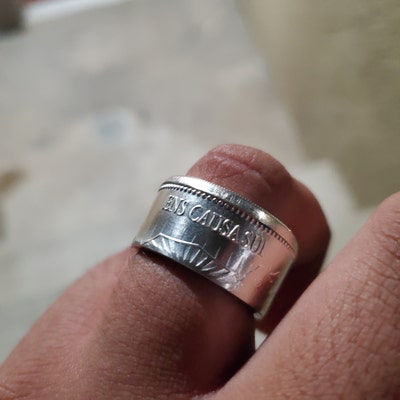 Silver Aztec Calendar Ring Silver Coin Ring Silver Mexican Ring Latino ...