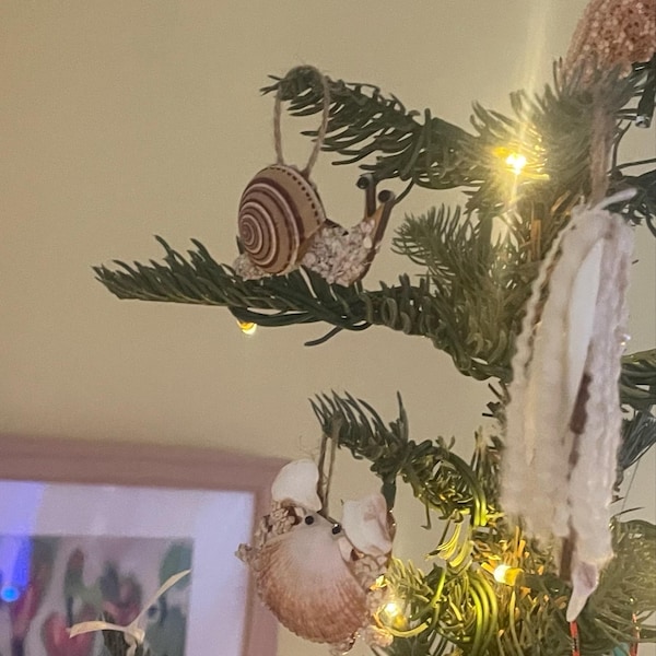 Handmade Shell Snail Christmas Ornament: Ocean Theme - Etsy