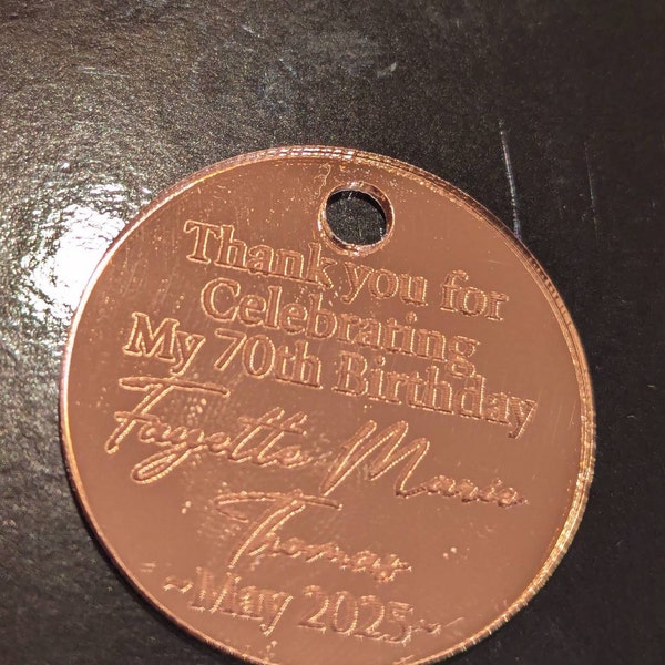 Personalized Rose Gold Tag, Custom Baptism Day Tag, Custom Name Tag ...