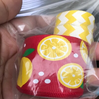 1.5 Yellow Lemons Print Grosgrain Ribbon US Designer - Etsy