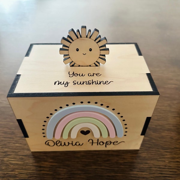 Personalized Flower Piggy Bank: Maple Wood Coin Bank, Baby Girl Gift - Etsy