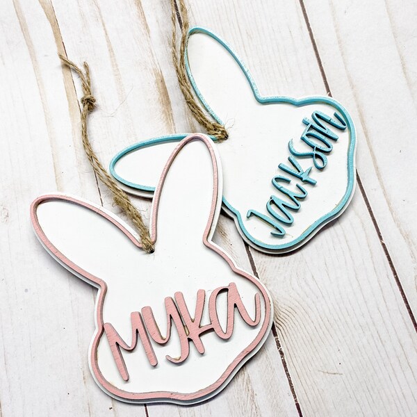 Digital Cut File | Bunny Shaped Basket Tag | Easter | Laser File - Etsy