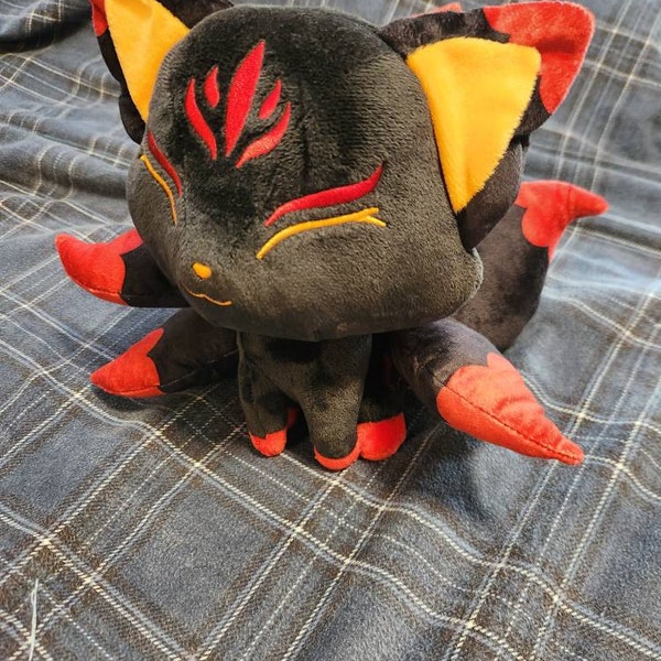 Kawaii Kitsunes Zenith Plushie | Cute Kitsune Plushie | Dark Moon Fox ...