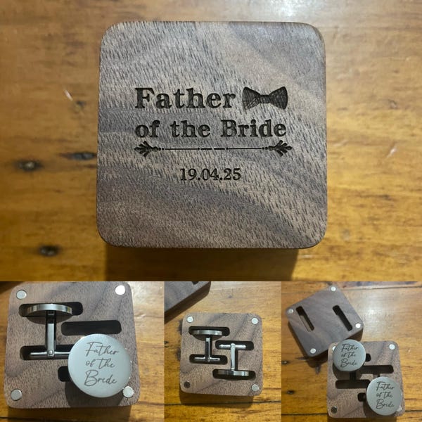 Custom Cufflinks - Engraved Box Optional, Personalized Wedding Day Cuff ...