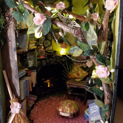 Booknook, Fairy Diorama, Fairy House Book Nook, Fairy House Shelf Art ...