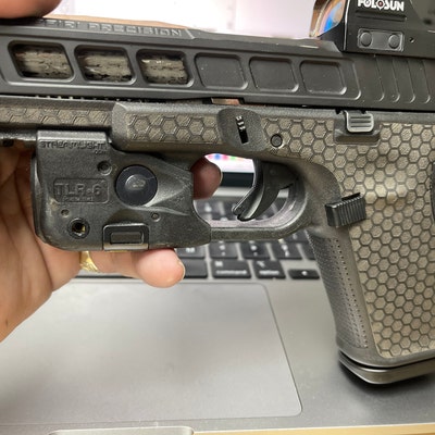 Laser Engraving Stipple Template Glock 19 Gen 5 Frame Hex Pattern Left ...