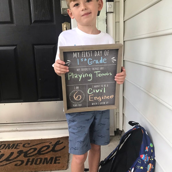 First Day of School Rustic Sign 10x12 - Etsy