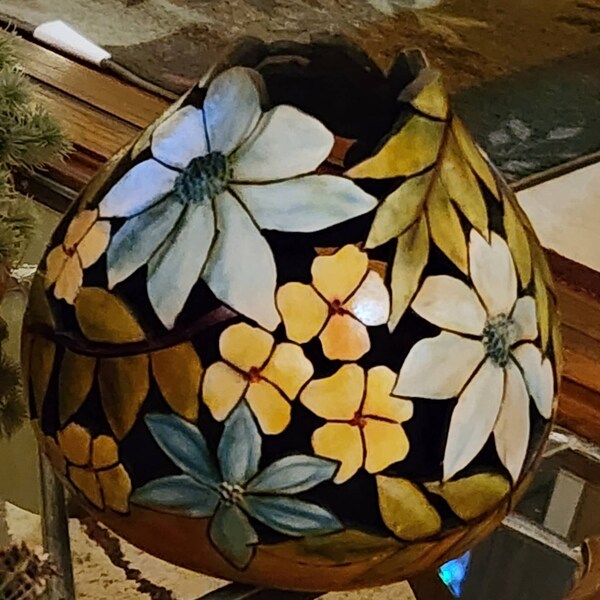 Deep Orange Flowers and Trailing Leaves Incase This Apple Gourd With ...