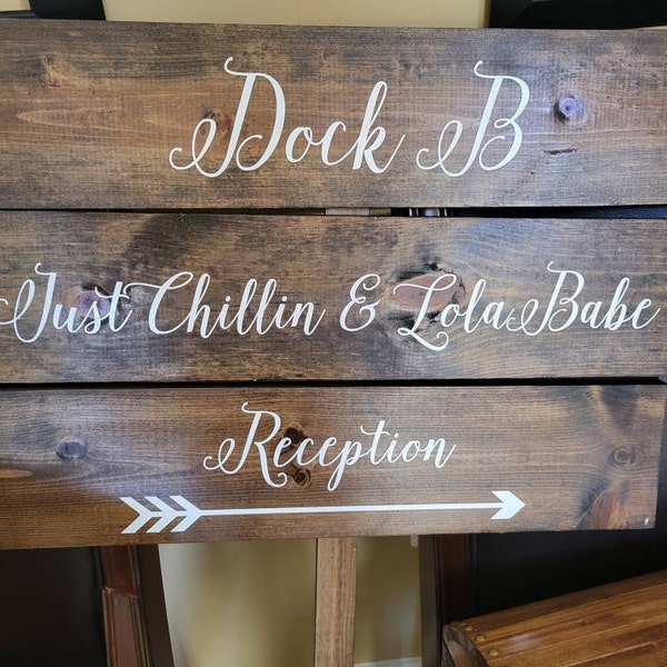 Wedding Directional Signs, Wood Wedding Signs With Stake, Rustic ...
