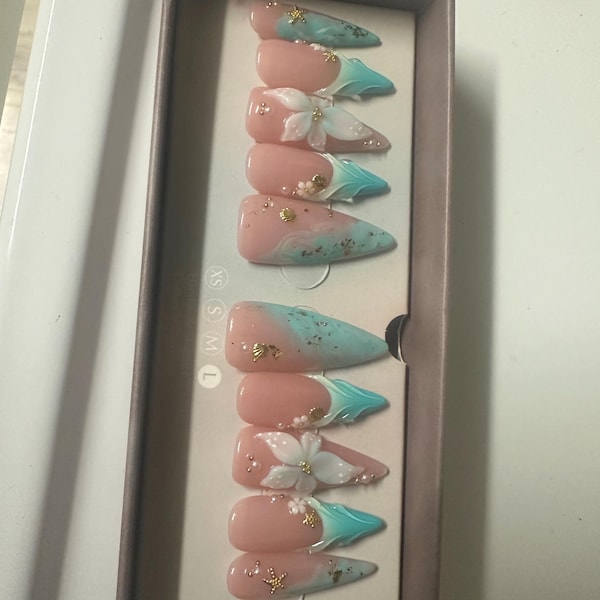 Classy Cow Print Press on Nails/handmade Gel Nails in Long Almond/glue ...