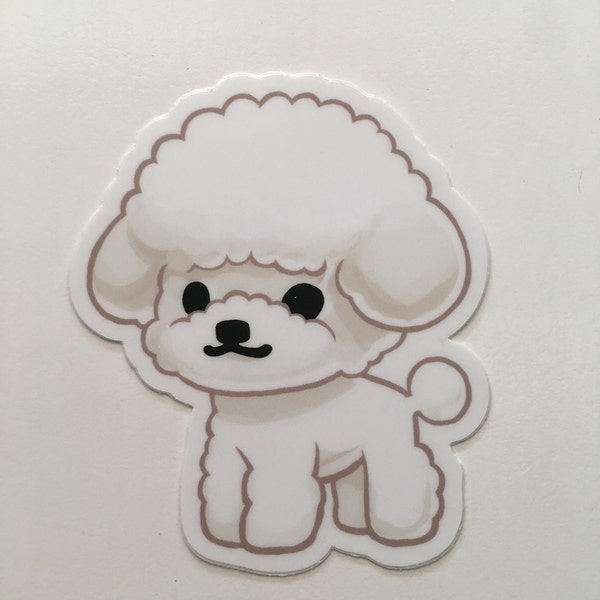 Vinyl Sticker Toy Poodle White - Etsy