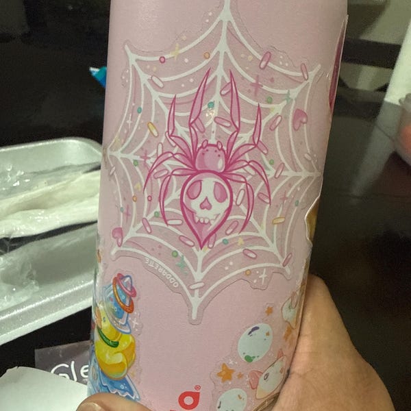 Sprinkle Spider Sticker - Kawaii Art - Pink Arachnid - Spooky and Cute ...