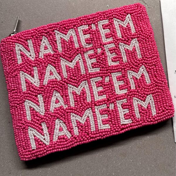 Preppy Coin Purse Beaded Bag Pink Bow Change Pouch, Cute Christmas ...