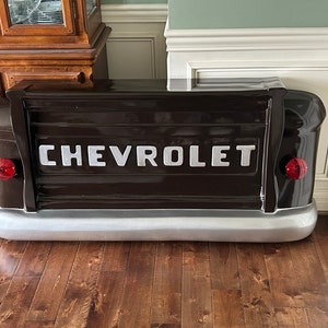 Bench Truck Bench Square Body Tailgate Mancave Decor Garage Furniture ...