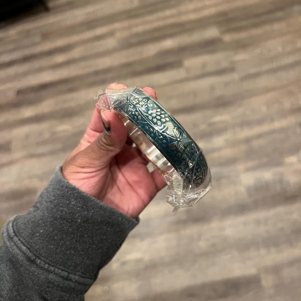 MOD Black & White Resin Smooth Bangle Bracelet Vintage Chunky Bangle ...