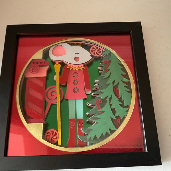 3d Nutcracker Mouse Svg, Christmas Shadow Box Svg, Shadow Box Svg ...