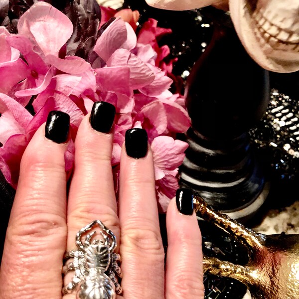 Giant Spider Ring 925 Sterling Silver Large Jumping Spider Black Onyx ...