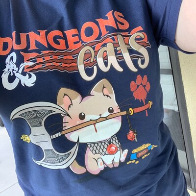 Dungeons & Cats Shirt Dnd Gifts for Geeks Dungeon Master dm Gifts Geeky ...