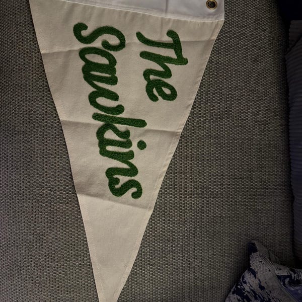 Hand Embroided Last Name Pennant | Personalized Wedding Marriage ...
