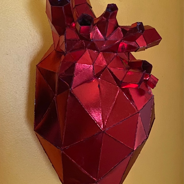 Papercraft Human Heart Template – Low Poly 3D Model (PDF, SVG, DXF) - Etsy